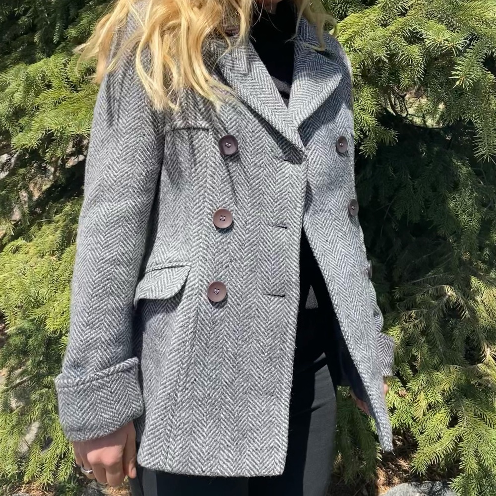 Chevron Wool Coat - Gem